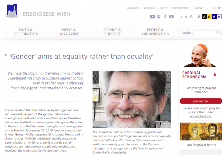 Cardinal Schönborn’s Website Promotes Gender Theory Amidst Papal Praise ...
